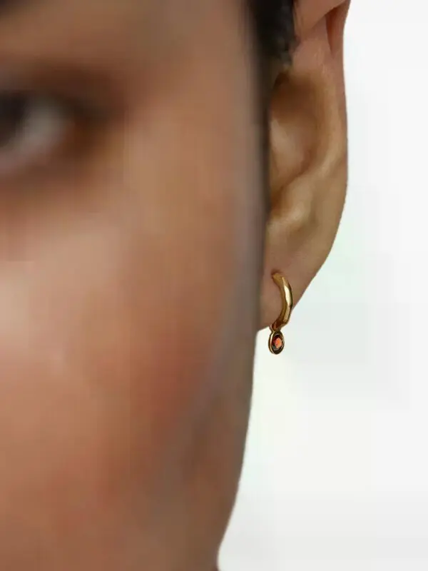 Monica Vinader Gemstone-pendant Hoop Earrings