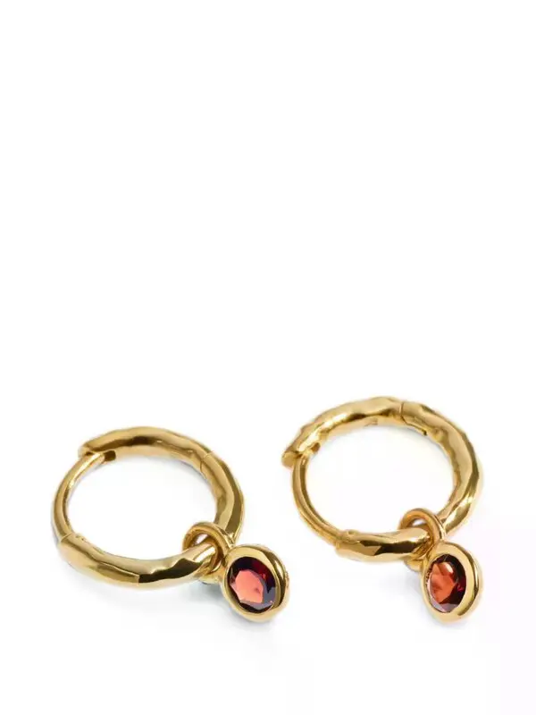 Monica Vinader Gemstone-pendant Hoop Earrings