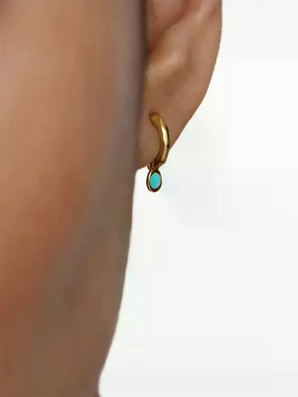 Monica Vinader Turquoise Charm Hoop Earrings