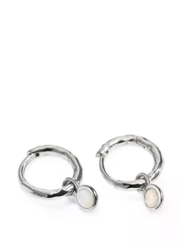 Monica Vinader Moonstone-charm Hoop Earrings