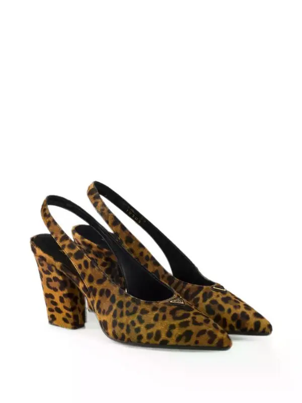 Prada Printed Leather Slingback Pumps