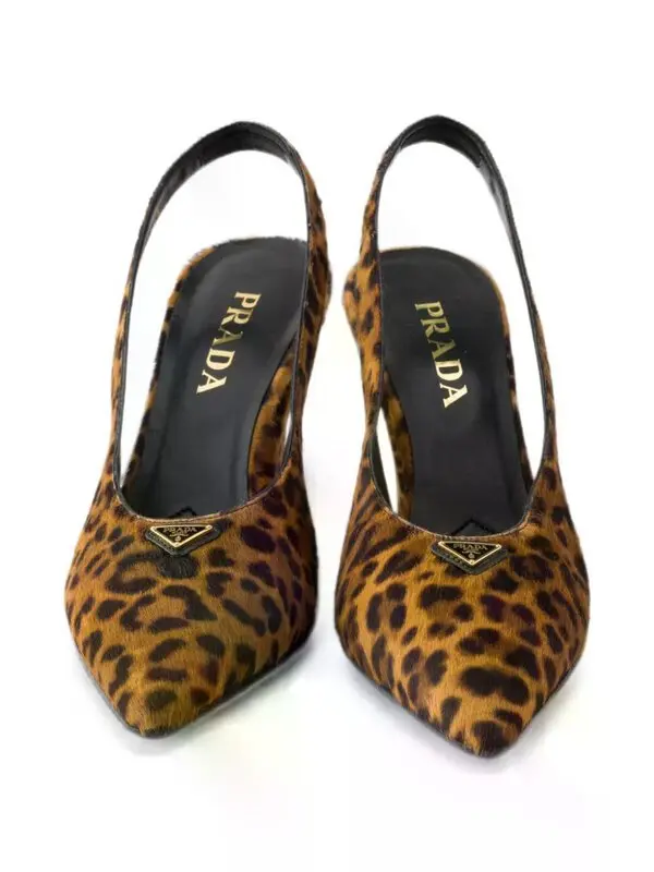 Prada Printed Leather Slingback Pumps