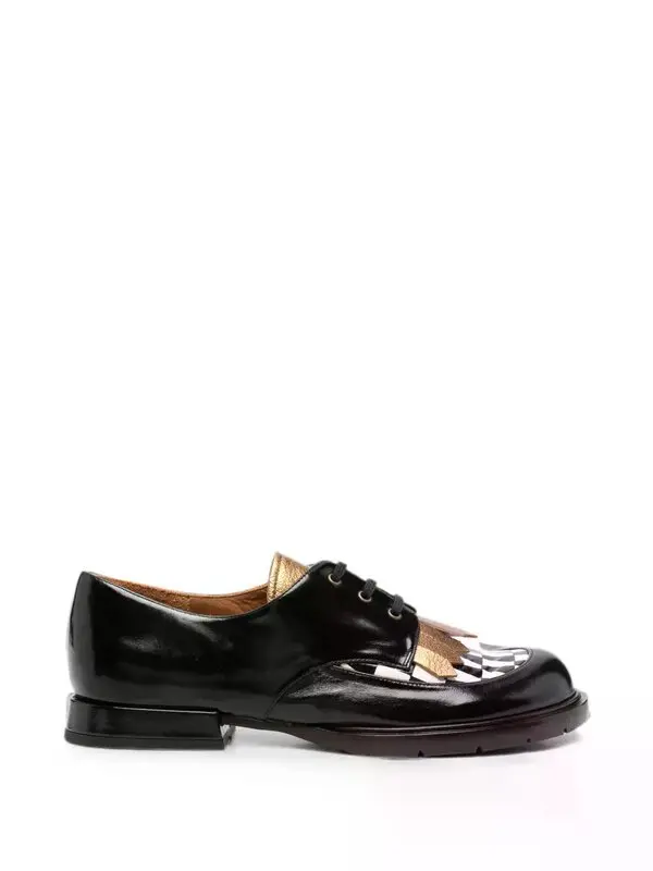 Chie Mihara Jeripa Fringed Checkered Loafers - Black