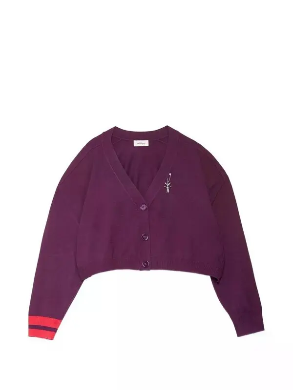 OTTOD'AME Cropped Button-up Cardigan - Purple