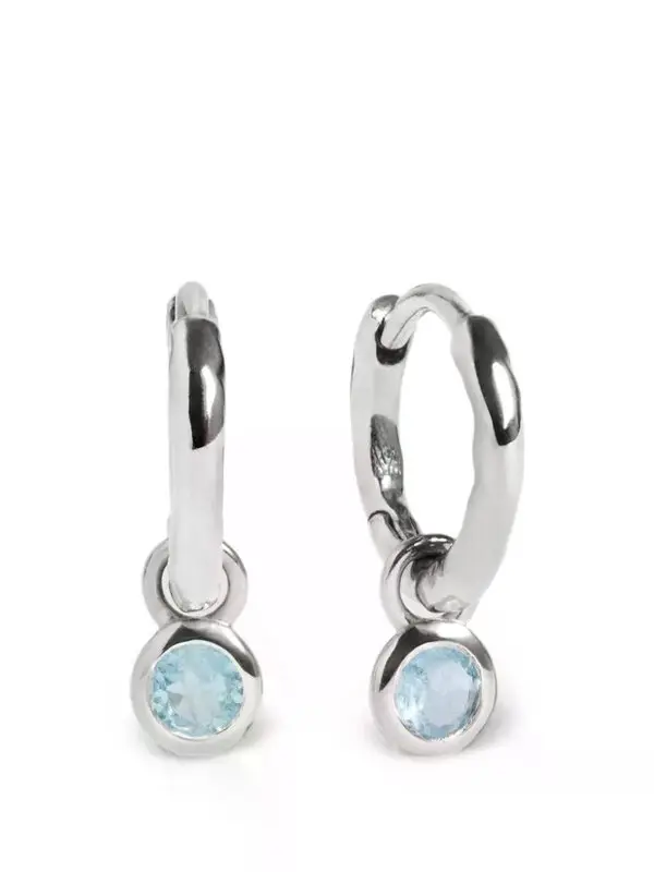 Monica Vinader Aquamarine-charm Hoop Earrings - Silver