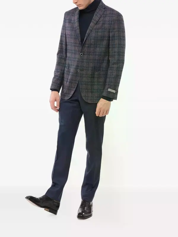 Corneliani Check-pattern Single-breasted Blazer - Blue