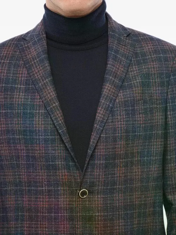 Corneliani Check-pattern Single-breasted Blazer - Blue