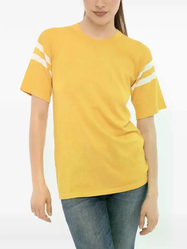 Woolrich Contrast-stripe Crew-neck T-shirt - Yellow
