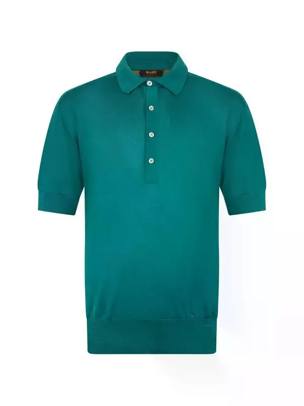 MOORER Action-spp Short-sleeve Knitted Polo Shirt - Green