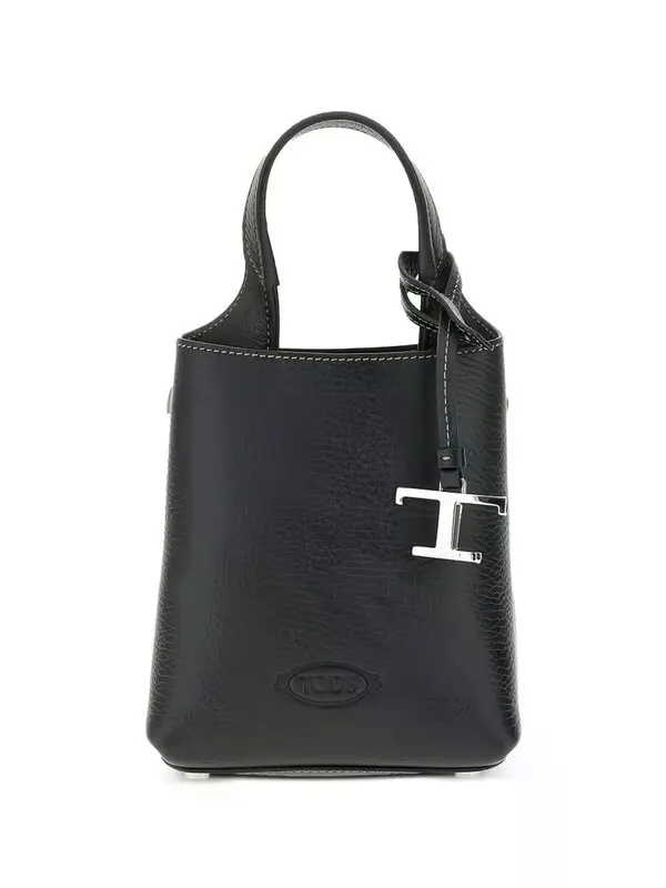 TOD'S T Timeless Pebbled Bucket Bag - Black