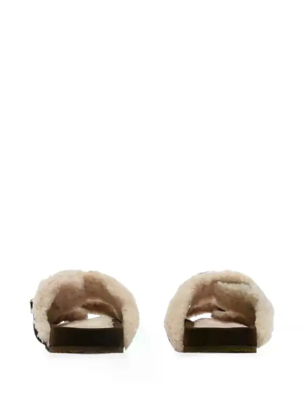 Burberry Check Shearling Urchin Sandals