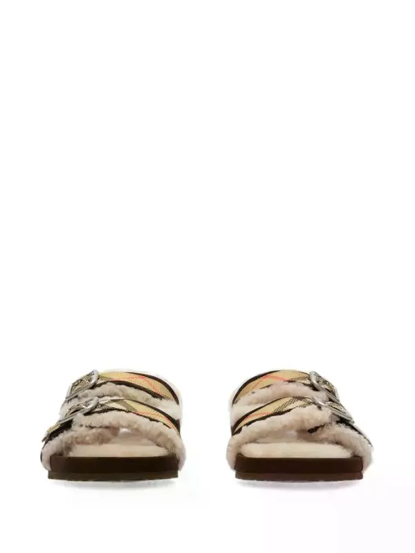 Burberry Check Shearling Urchin Sandals