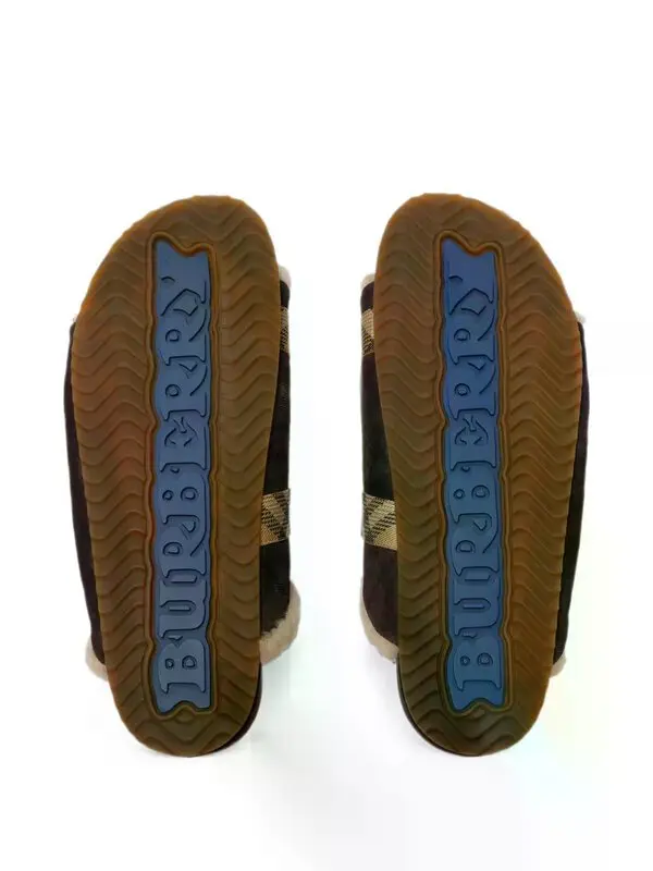 Burberry Check Shearling Urchin Sandals