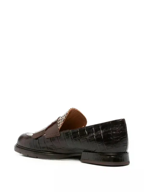Chie Mihara Jeluse Croc-effect Fringed Loafers