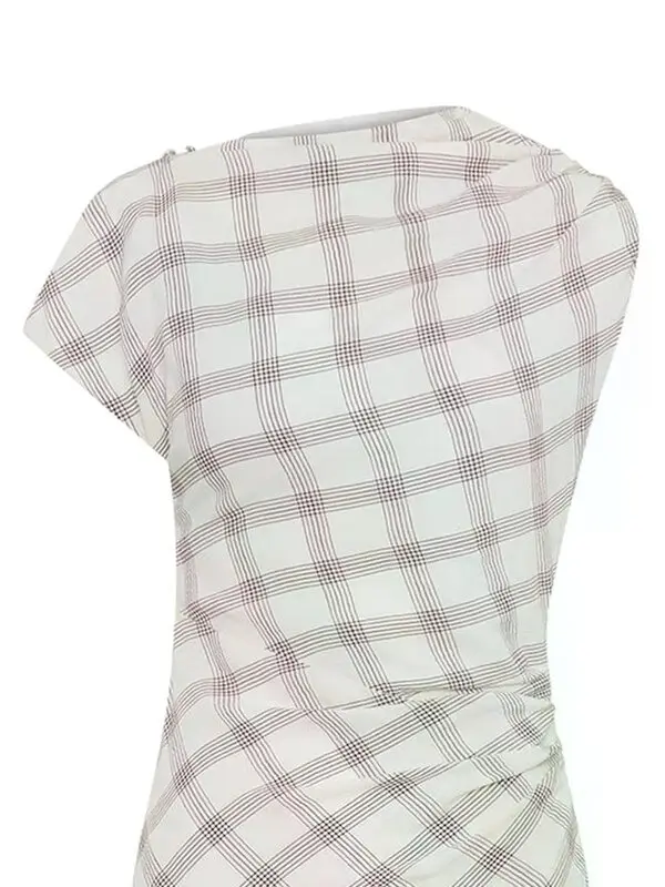 Anna Quan Charlie Checked Midi Dress - Neutrals