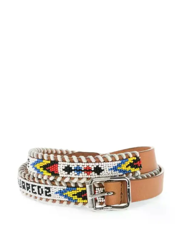 Dsquared2 Bead-embellished Leather Belt - Brown