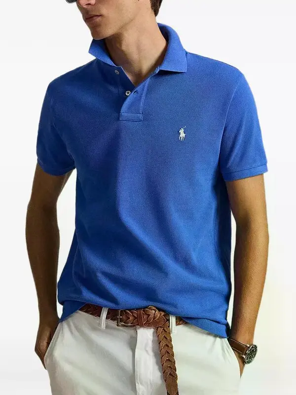 Polo Ralph Lauren Logo-embroidered Piqué-knit Polo Shirt - Blue