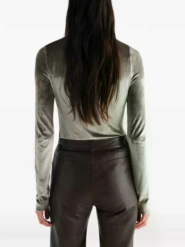 LEMAIRE Fitted Velvet Jersey Stand Collar Top