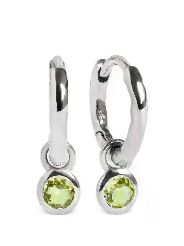 Monica Vinader Peridot-pendant Hoop Earrings - Silver