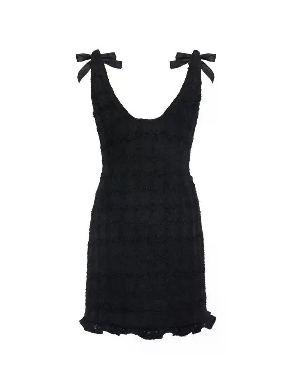 Alessandra Rich Bow-detail Bouclé-knit Mini Dress