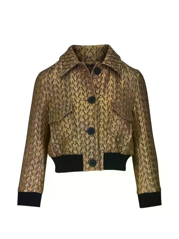 Dorothee Schumacher Golden Hour Collared Cropped Jacket - Gold