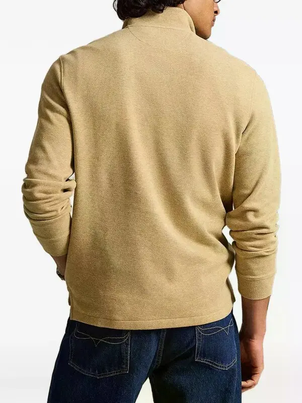Polo Ralph Lauren Quarter-zip Sweater With Embroidered Logo - Neutrals