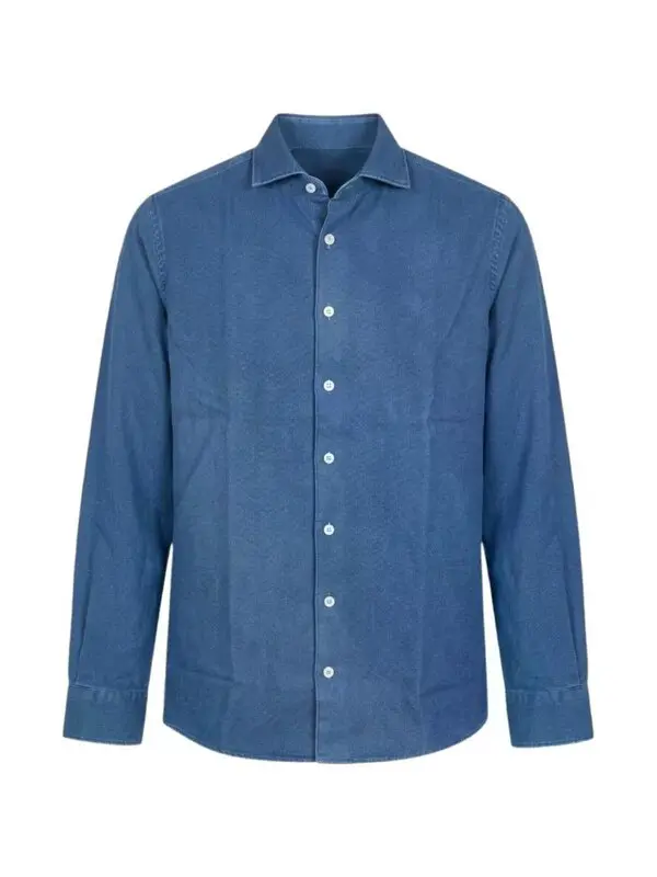BASTONCINO Spread-collar Denim Shirt - Blue