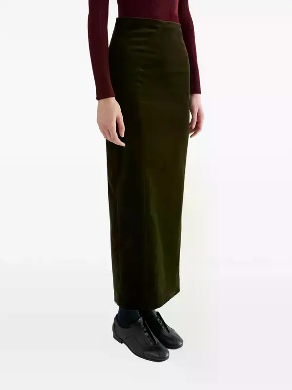 JIL SANDER High-waist Velvet Maxi Skirt