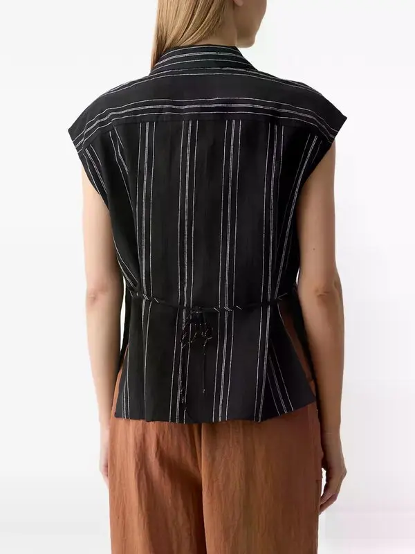 BENETTON Striped Tie-fastening Top