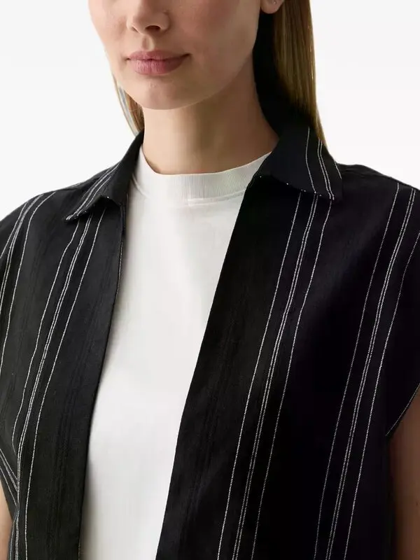 BENETTON Striped Tie-fastening Top