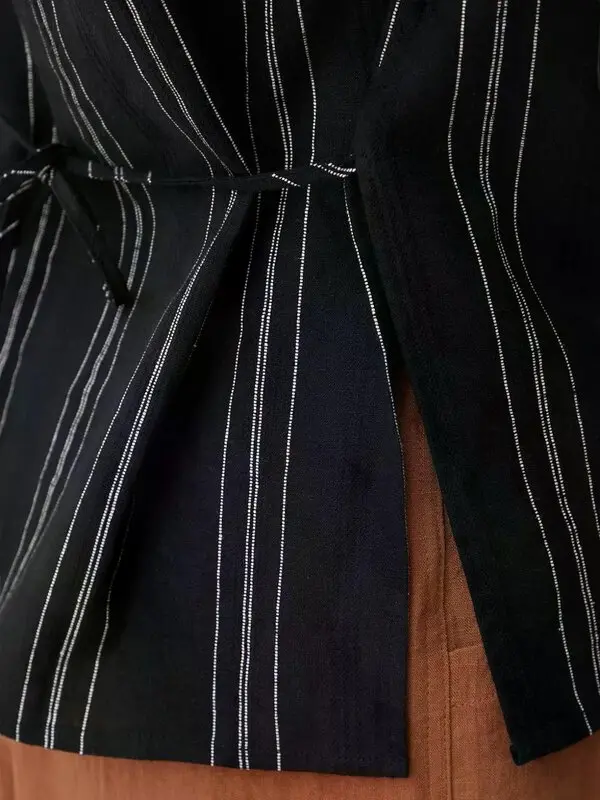 BENETTON Striped Tie-fastening Top