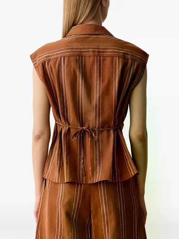 BENETTON Striped Tie-fastening Top