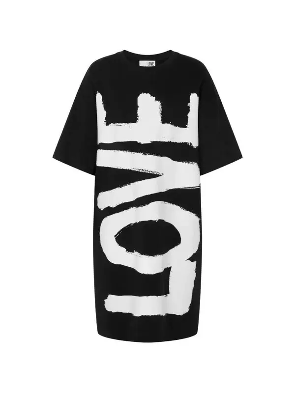 Moschino Printed Cotton Jersey Dress - Black