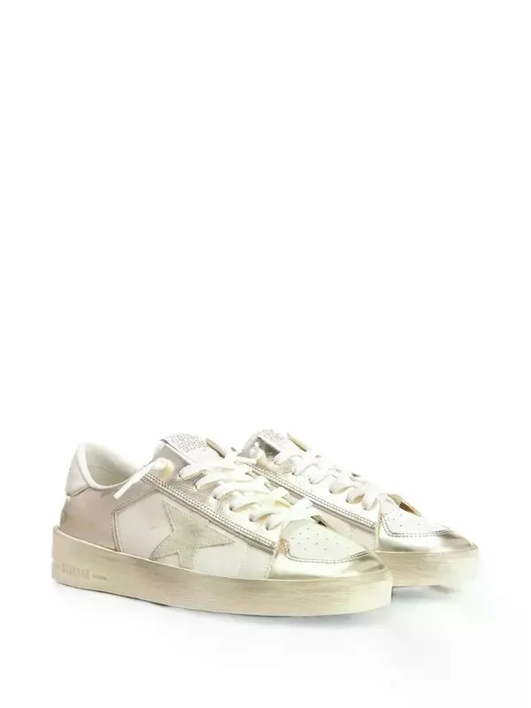 GOLDEN GOOSE Stardan Laminated Leather Sneakers - White