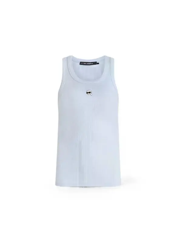 Karl Lagerfeld Ikon Ribbed Tank Top - Blue