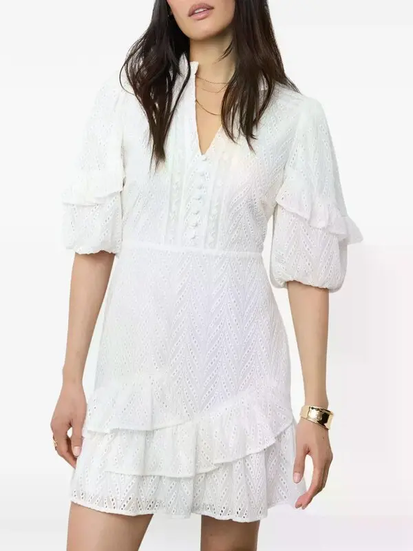 Mint Velvet Broderie-anglaise Ruffled Mini Dress