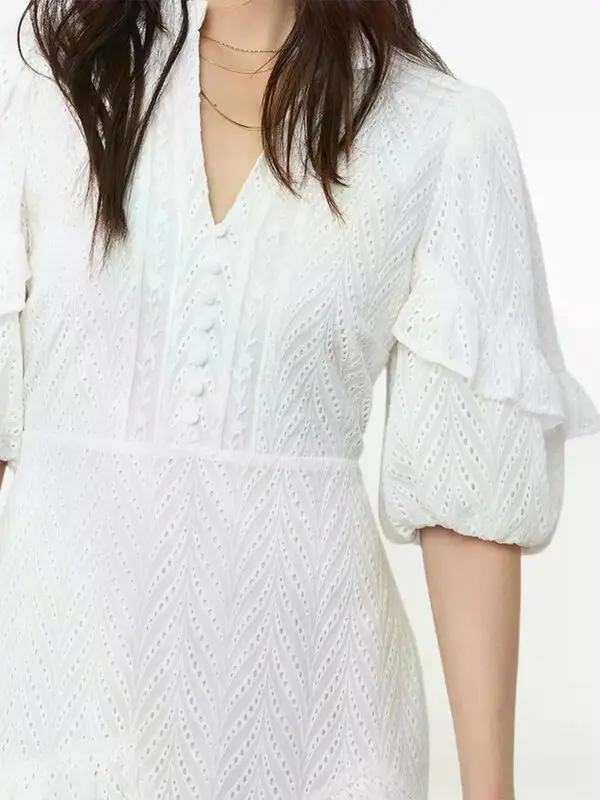 Mint Velvet Broderie-anglaise Ruffled Mini Dress