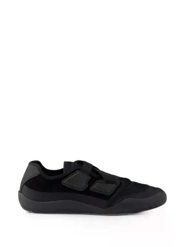 Prada Speedrock Leather And Mesh Fabric Sneakers - Black