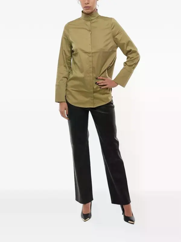 NOTES DU NORD Hidden-placket Side-slit Cotton Shirt