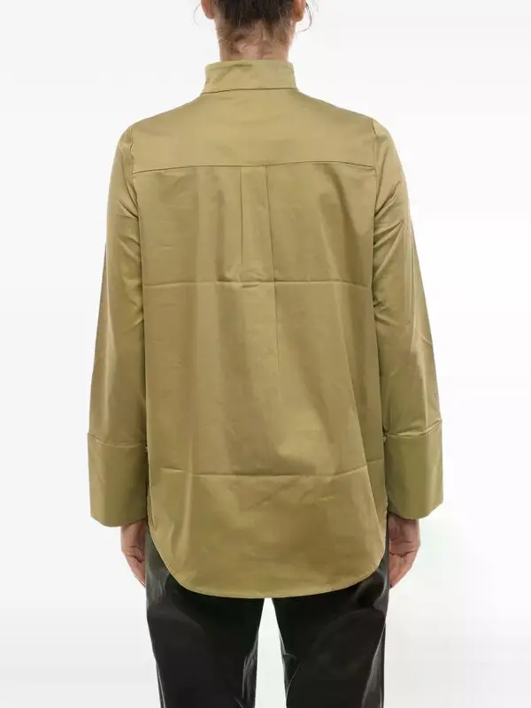 NOTES DU NORD Hidden-placket Side-slit Cotton Shirt