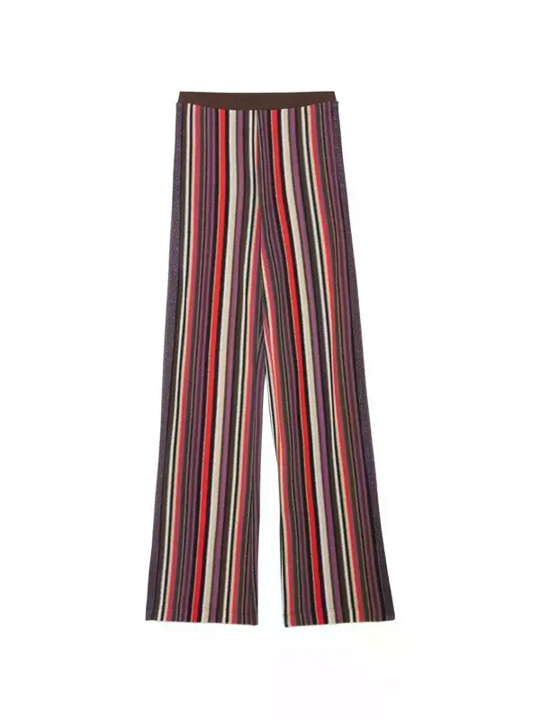 OTTOD'AME Striped Glitter-detail Trousers - Purple