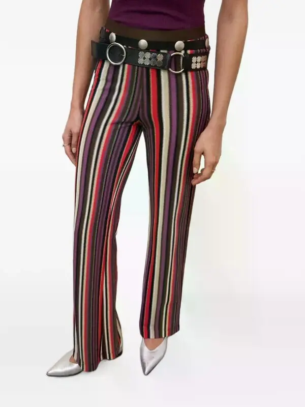 OTTOD'AME Striped Glitter-detail Trousers