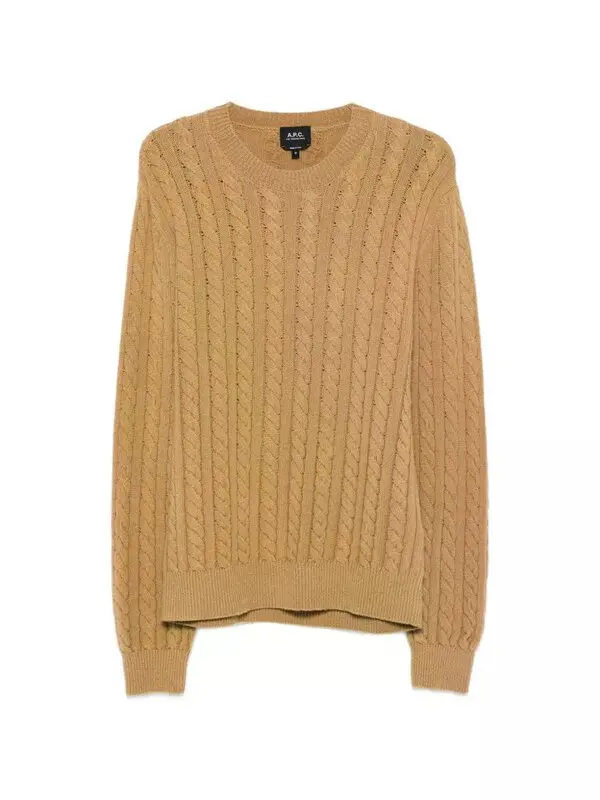 A.p.c. Cable-knit Wool Sweater - Brown