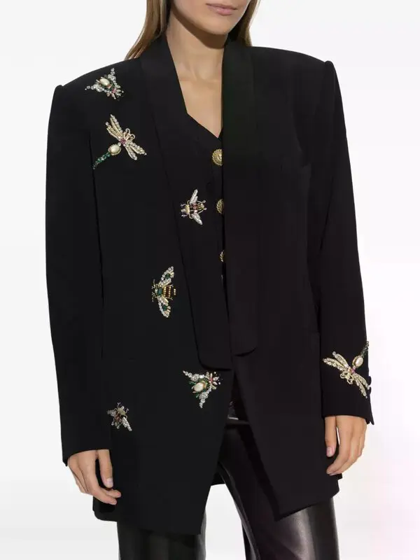 Balmain Crystal-embellished Shawl-lapel Blazer