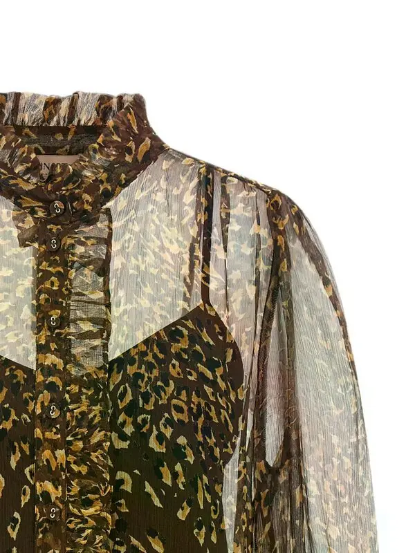 TWINSET Animal-print Ruffled Shirt