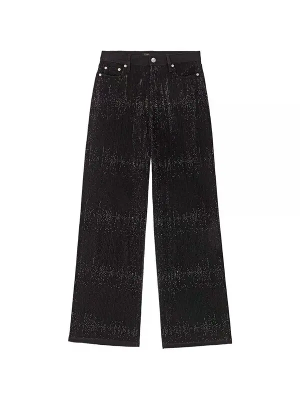 Maje Rhinestone-embellished Wide-leg Jeans
