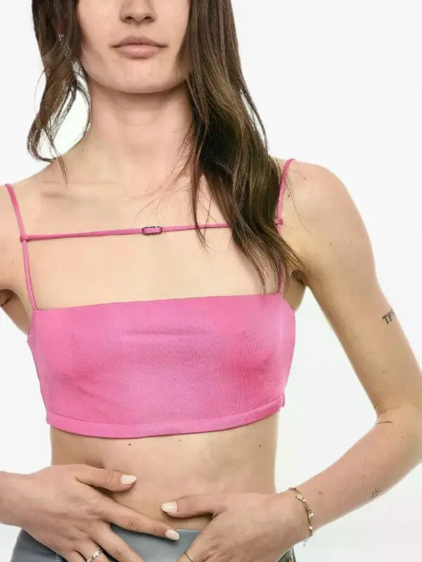 Dsquared2 Sleeveless Cropped Logo Detail Top