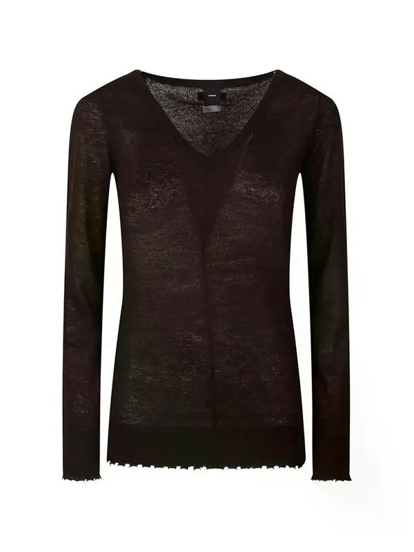 Pinko V-neck Distressed-effect Sweater