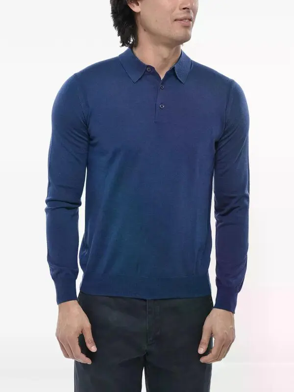 PAOLO PECORA Long-sleeve Polo Shirt - Blue