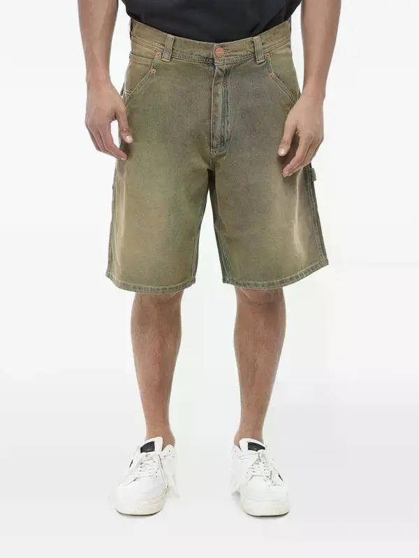 CULTURA Stonewashed Cargo Shorts - Green